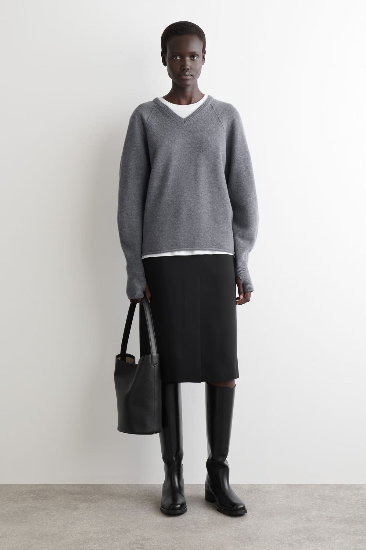 Merino Wool V-neck Jumper | COS UAE