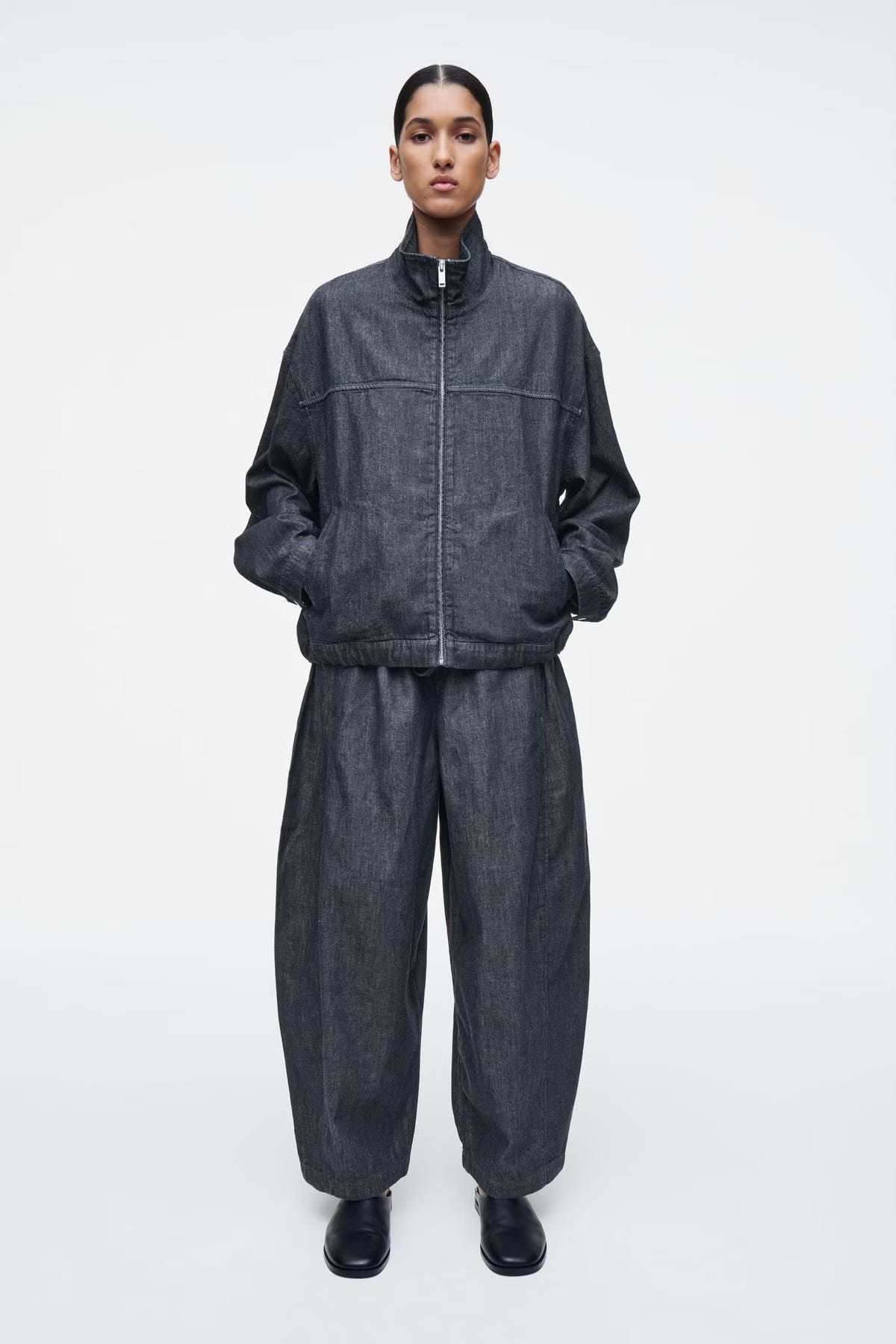 Barrel-leg Denim Drawstring Trousers | COS UAE
