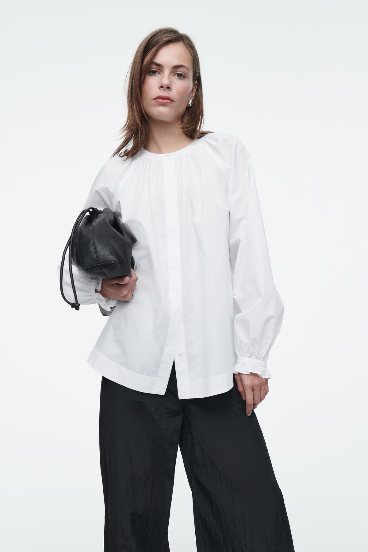 Ruffled-cuff Gathered Blouse | COS UAE