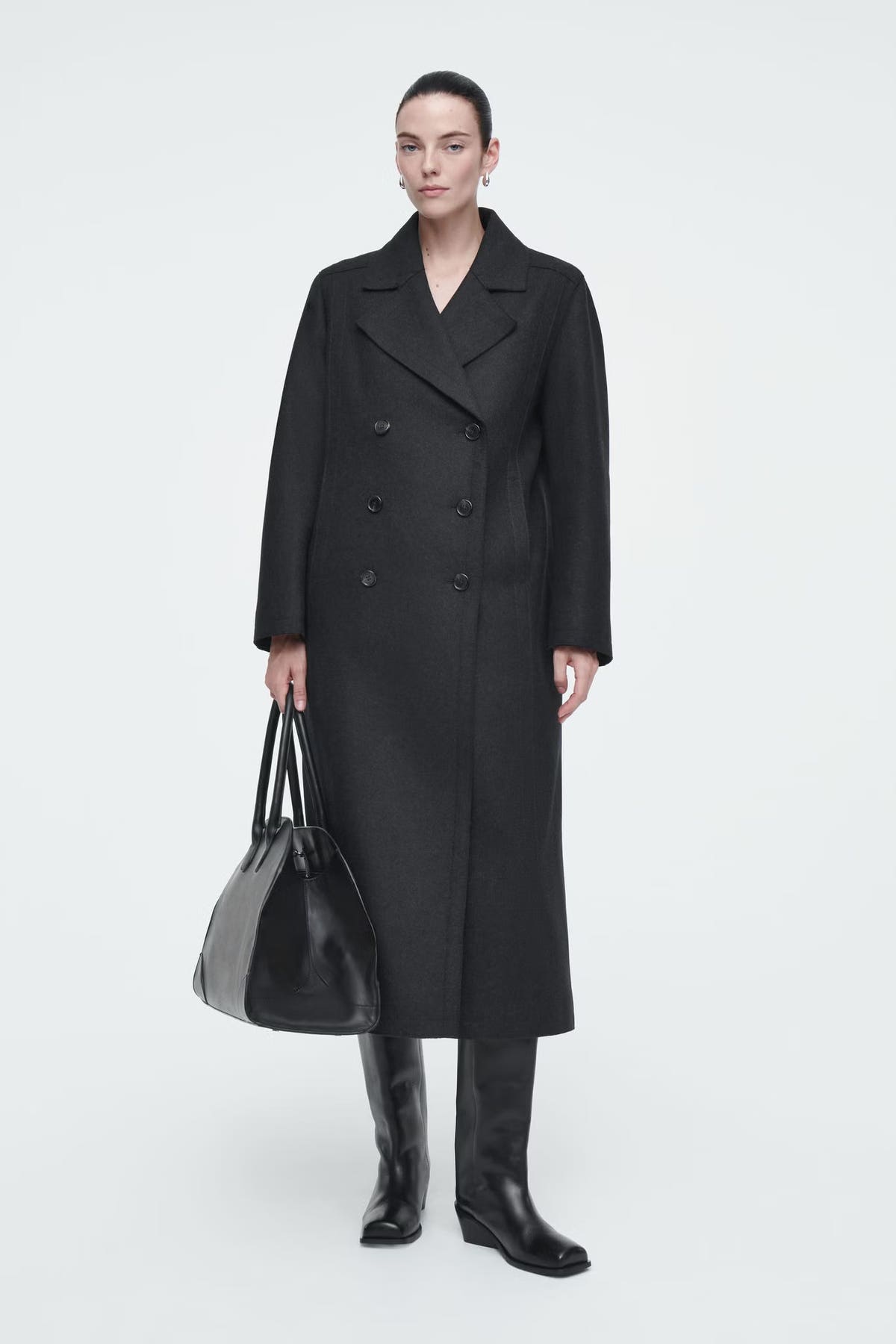 Longline Wool Pea Coat | COS UAE
