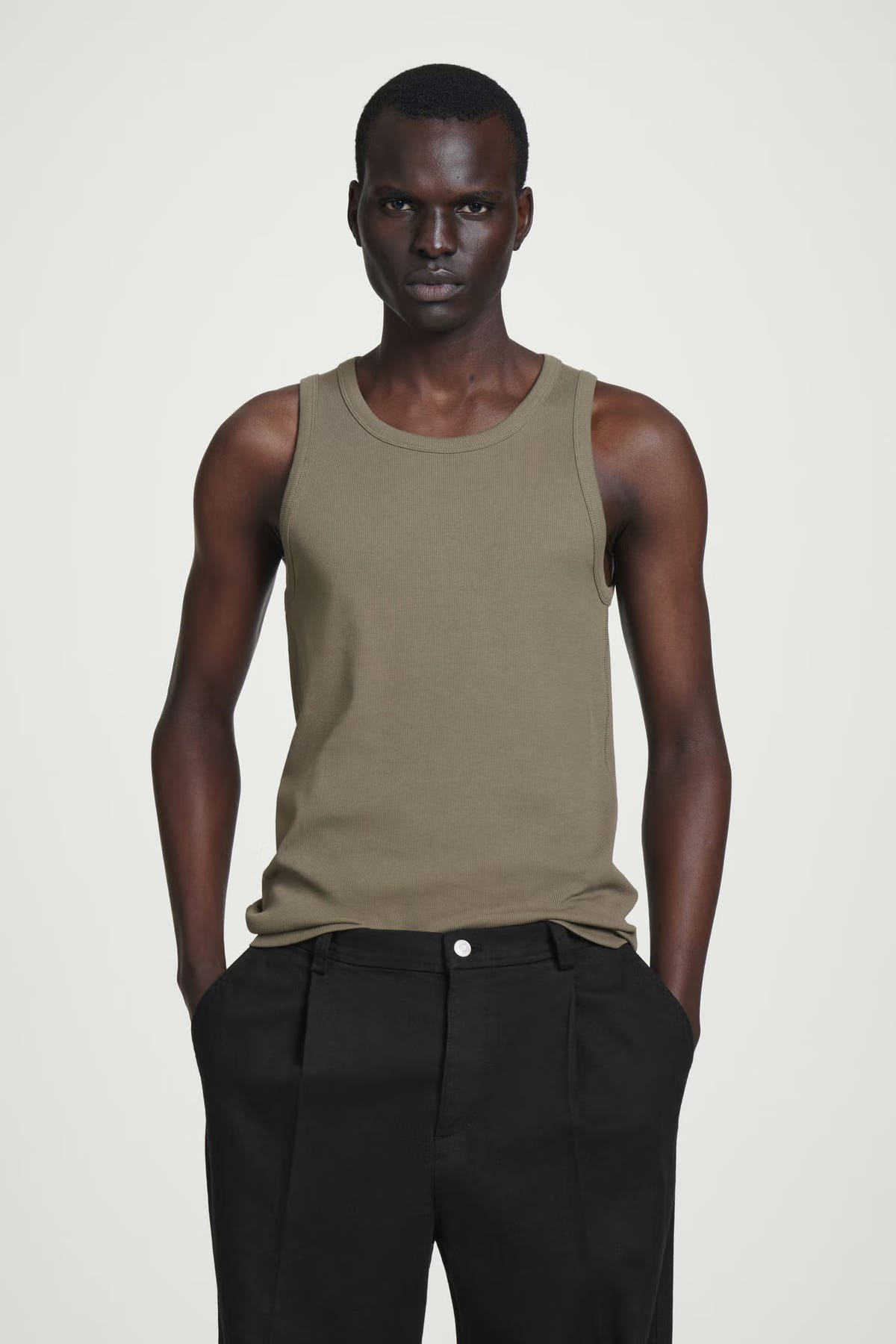 Scoop-neck Ribbed Tank Top | COS UAE