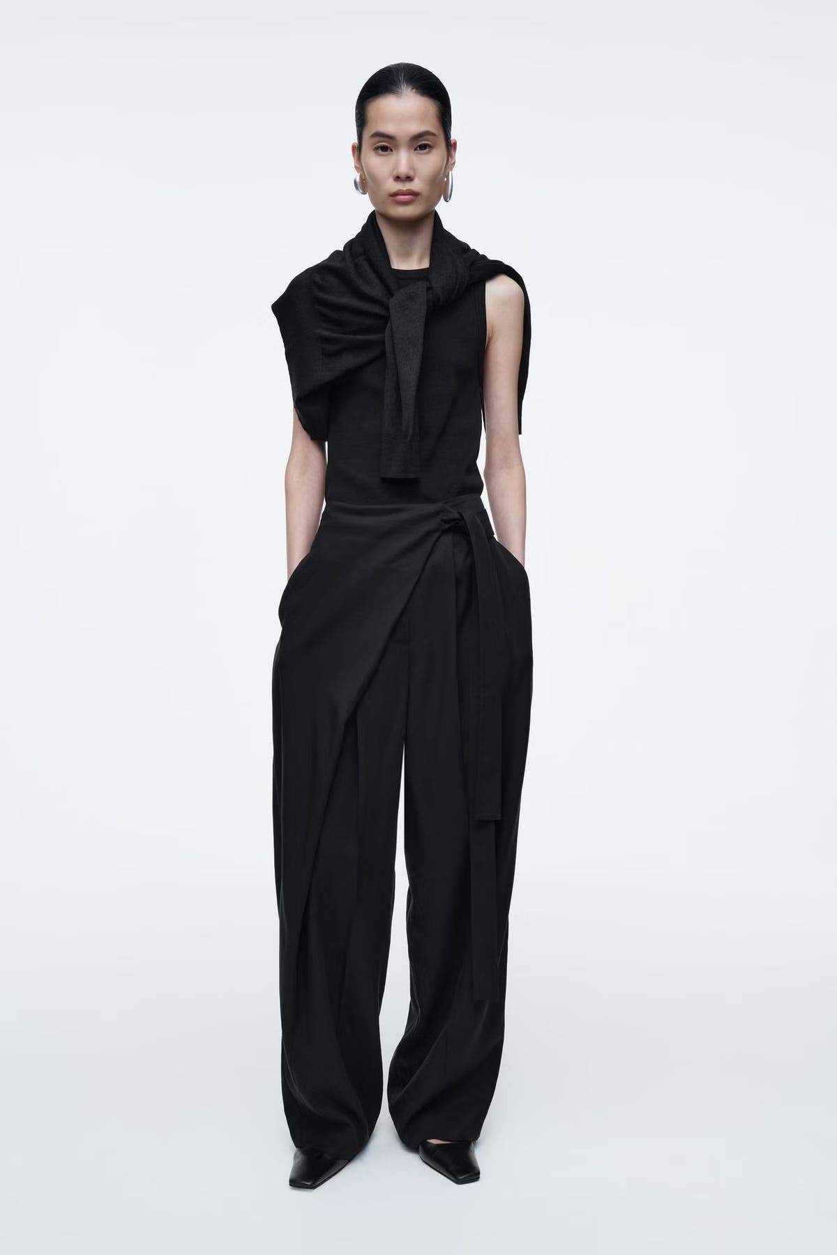 Fluid Wrap-front Trousers | COS UAE