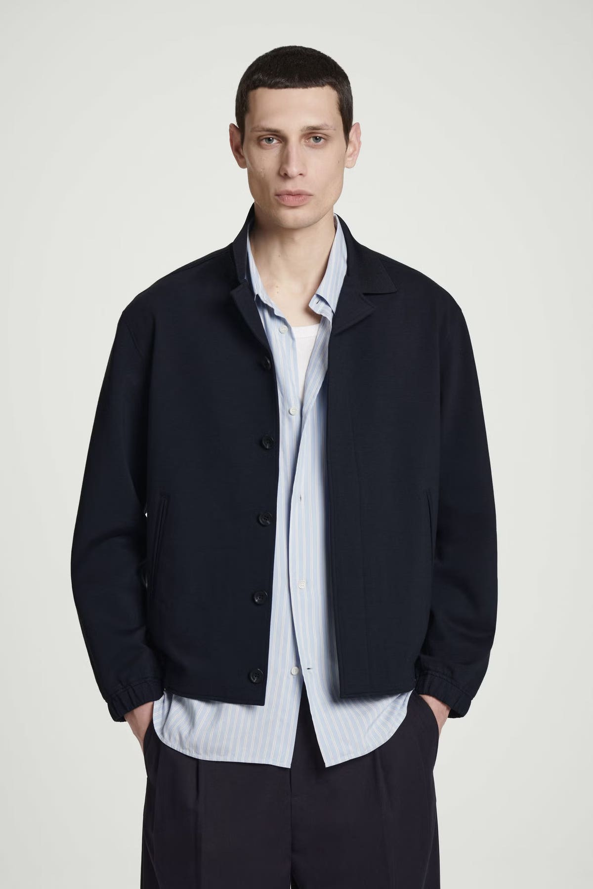 Collared Interlock Cotton-jersey Jacket | COS UAE