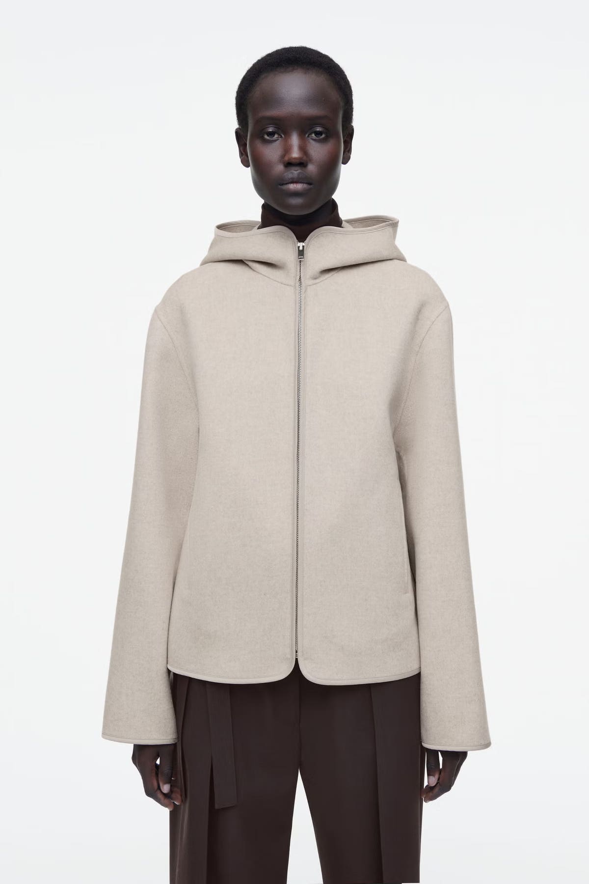Hooded Double-faced Wool Jacket | COS UAE